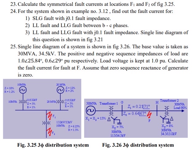Solved Calculate the symmetrical fault currents at locations | Chegg.com