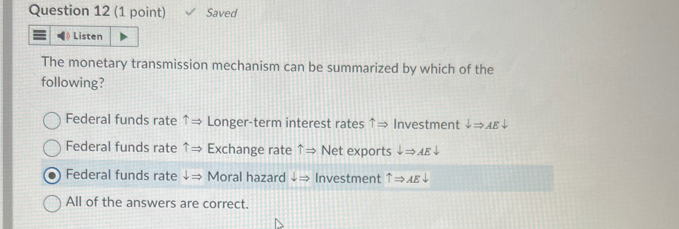 Solved Question 12 (1 point) SavedListenThe monetary | Chegg.com Solved Question 12 (1 point) SavedListenThe monetary | Chegg.com