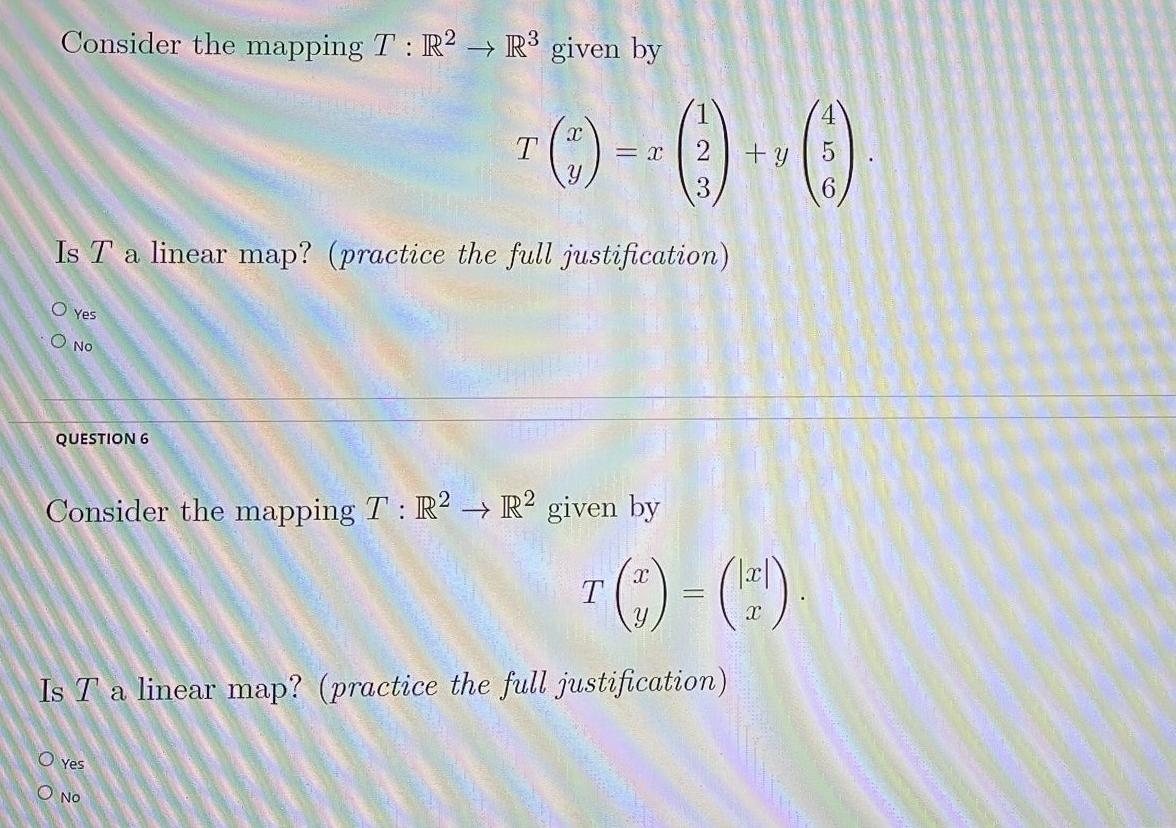 Solved →>> Consider the mapping T: R2 R³ given by Is T a | Chegg.com