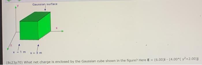 Solved Gaussian surface X = 1 m X = 3 m (8c23p70) What net | Chegg.com