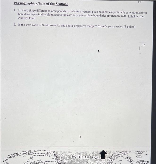 Solved Physiographic Chart of the Seafloor 1. Use any three | Chegg.com