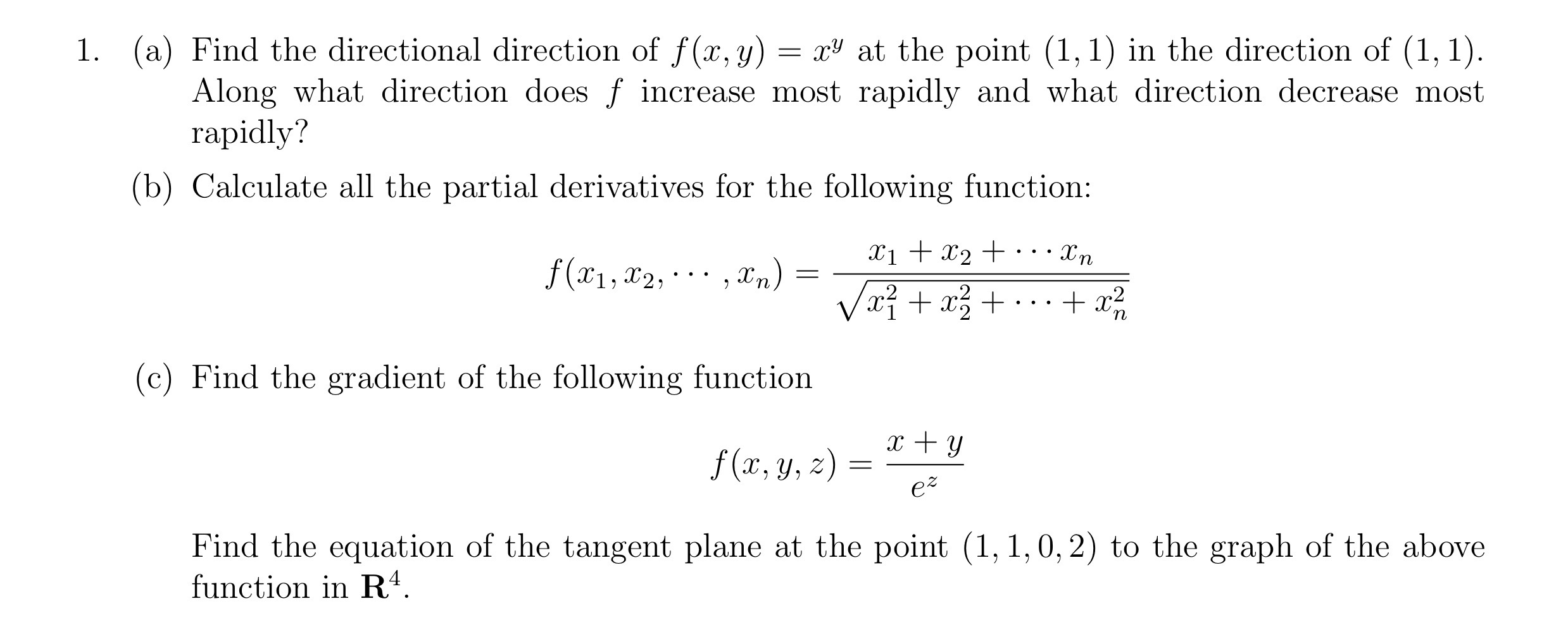 Solved (a) ﻿Find the directional direction of f(x,y)=xy ﻿at | Chegg.com
