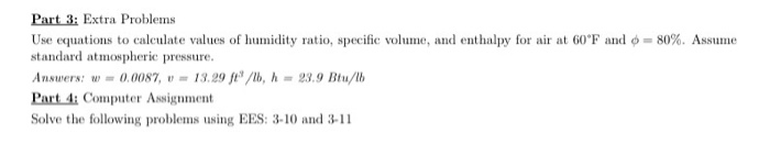 Solved Part 3: Extra Problems Use equations to calculate | Chegg.com