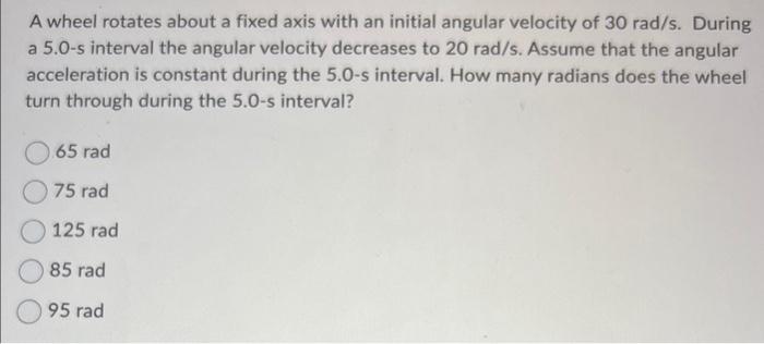 Solved A Wheel Rotates About A Fixed Axis With An Initial 1171