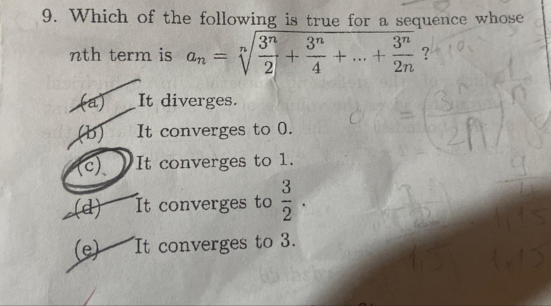 Solved Which of the following is true for a sequence whose | Chegg.com