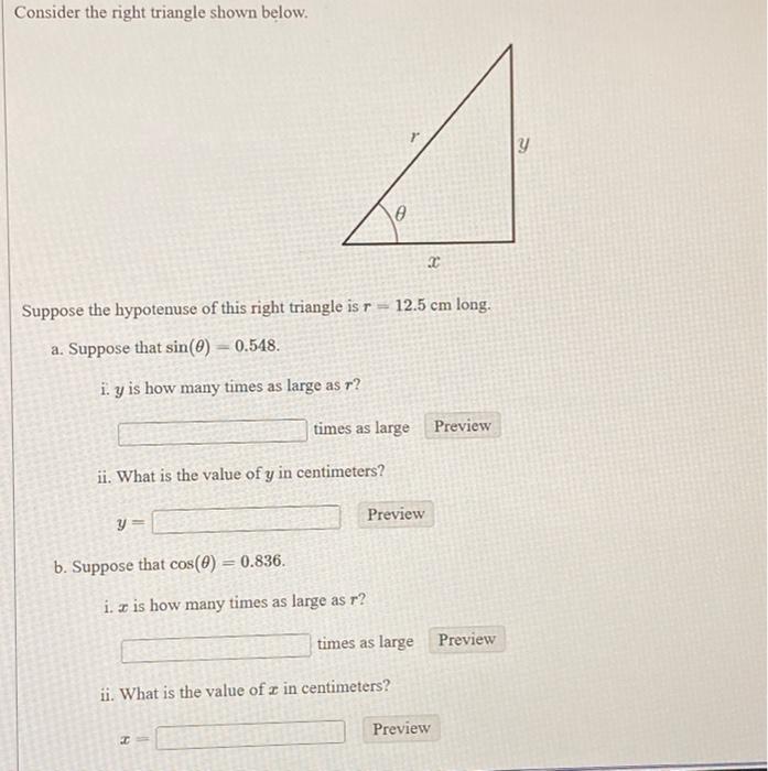 Solved Consider the right triangle shown below. Suppose the | Chegg.com
