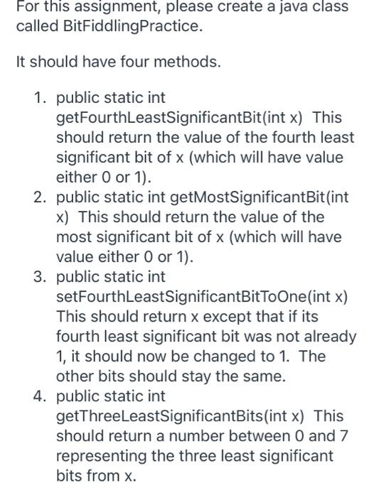 Solved For this assignment, please create a java class | Chegg.com