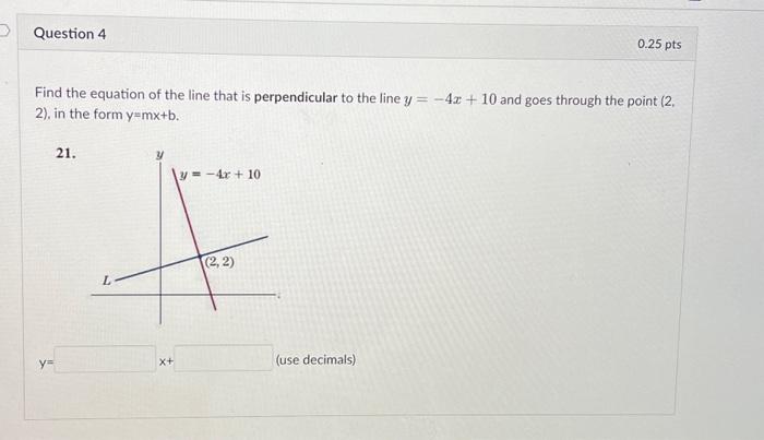 Solved Find the equation of the line that is perpendicular | Chegg.com