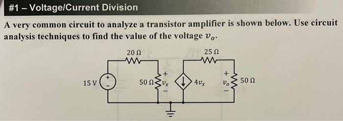 Solved A very common circuit to analyze a transistor | Chegg.com