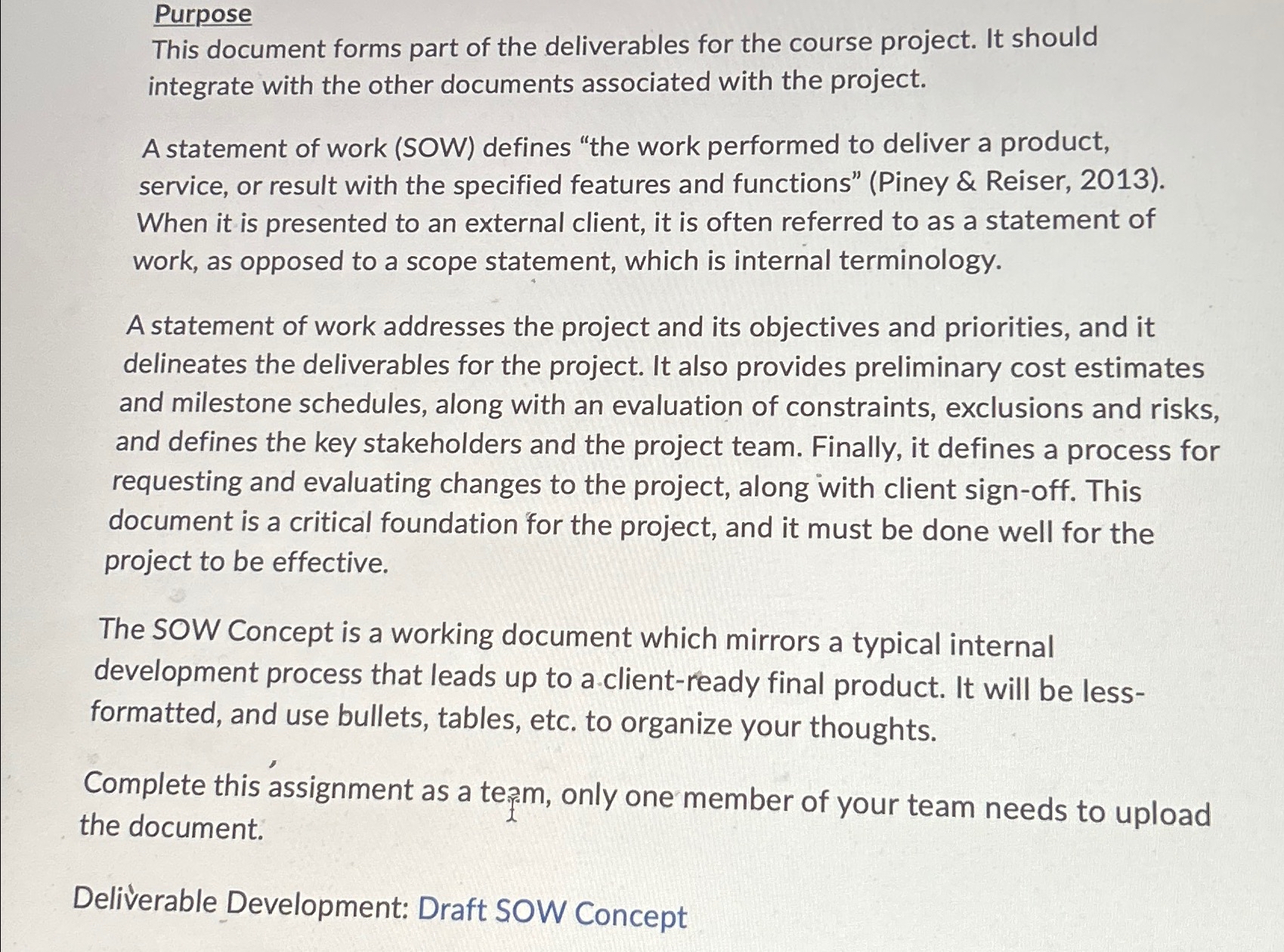 Solved PurposeThis document forms part of the deliverables | Chegg.com