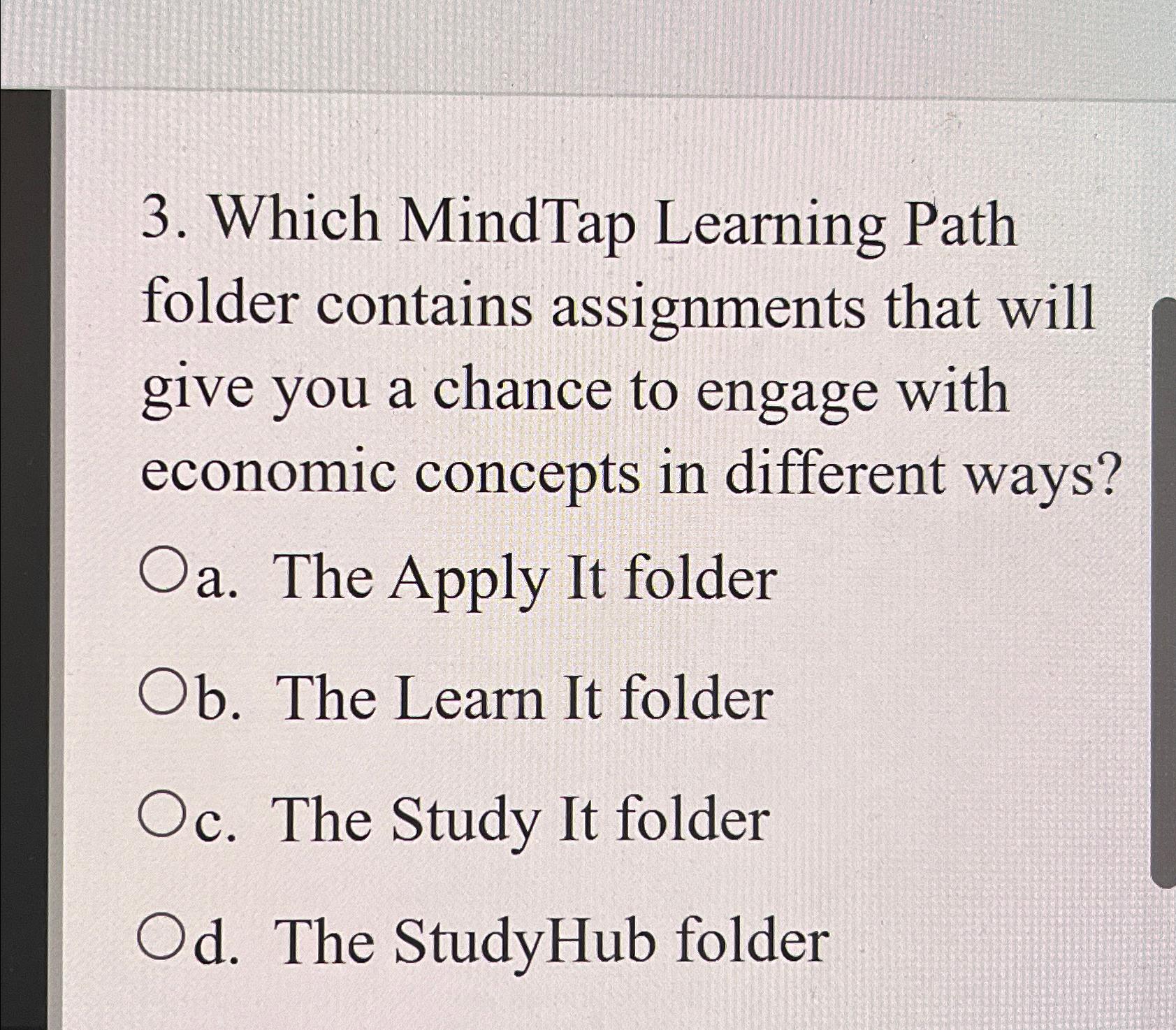 Solved Which MindTap Learning Path folder contains | Chegg.com