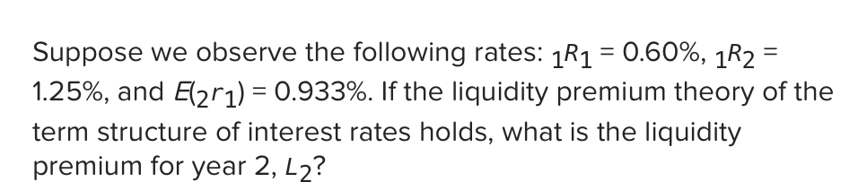Solved Suppose we observe the following rates: | Chegg.com