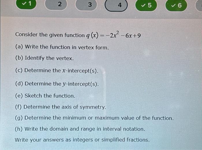 Solved Consider the given function g(x)=2(x+3)2−8. (a) | Chegg.com
