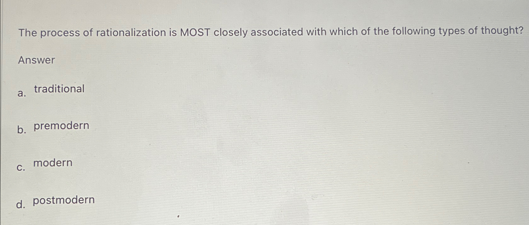 Solved The process of rationalization is MOST closely | Chegg.com