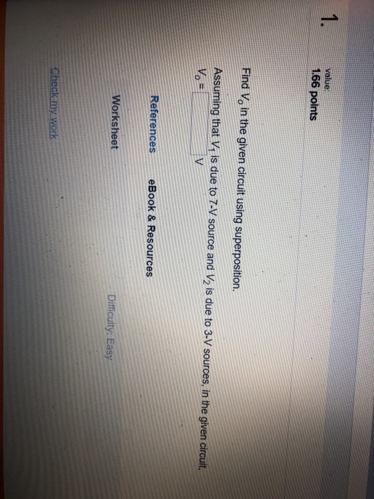 Solved Consider the given circuit where V= 7 V. 412 M V 112 | Chegg.com