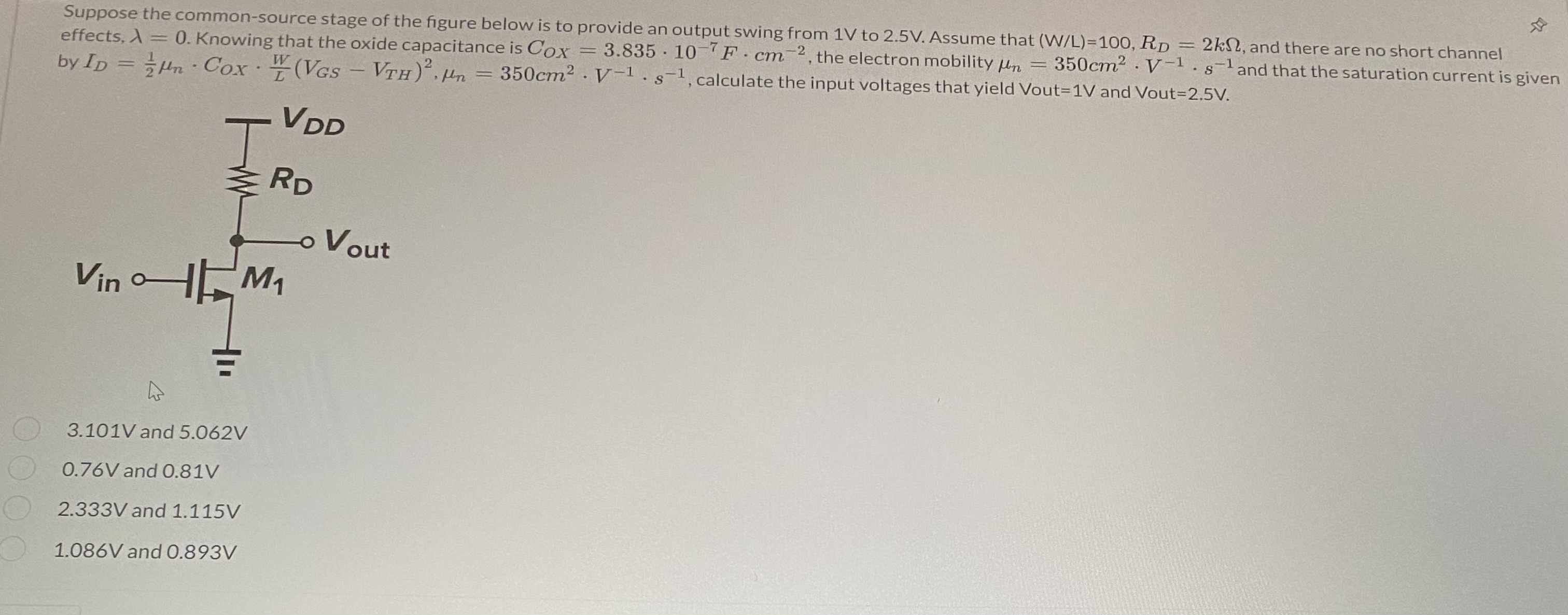 Solved Electronics 2 ﻿course-> ﻿choose the correct answer | Chegg.com