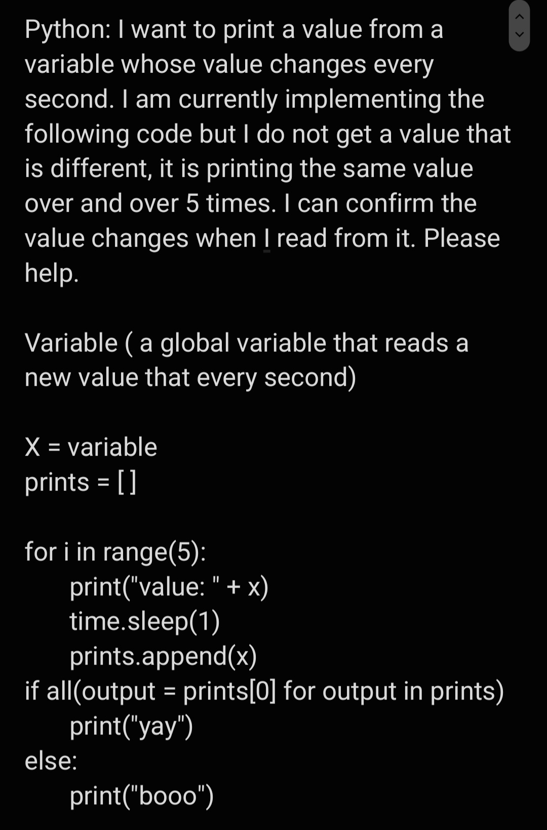 Solved Python: I want to print a value from a variable whose | Chegg.com