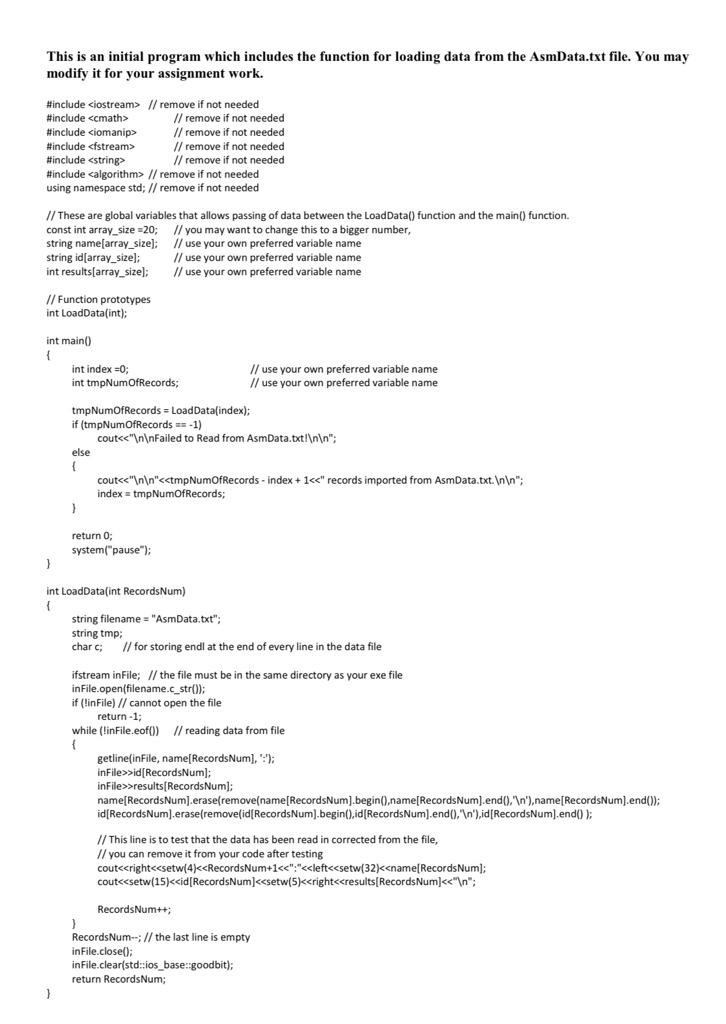 Problem Statement: The instructors of C++ would like | Chegg.com