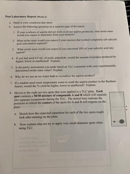 Solved pac Post Laboratory Report (Week 2) a. Hand in your | Chegg.com