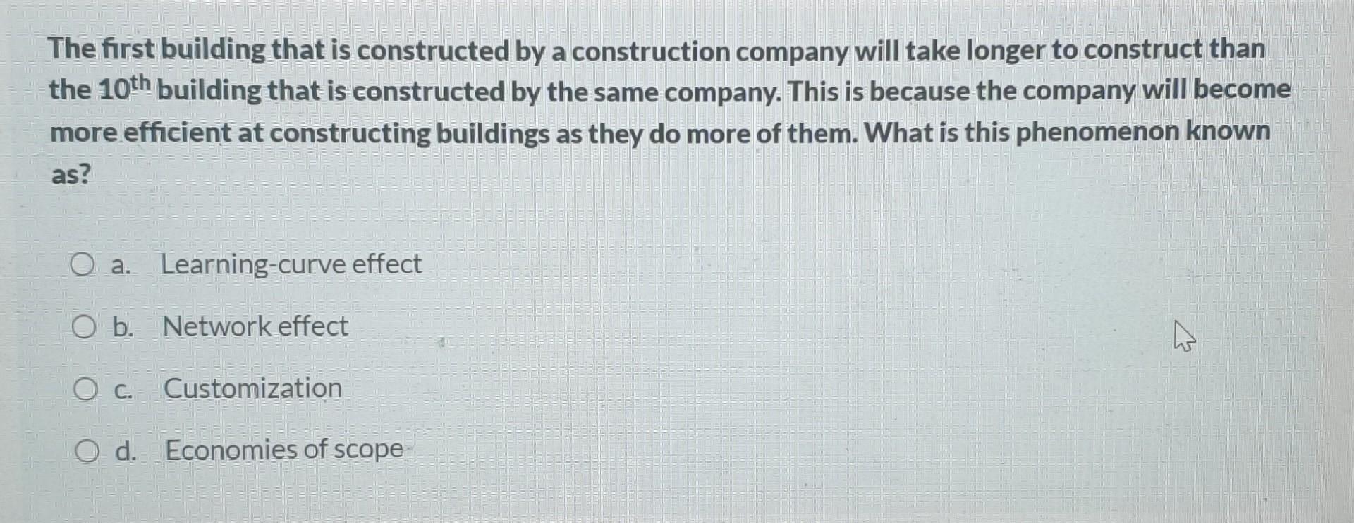 Solved The first building that is constructed by a | Chegg.com