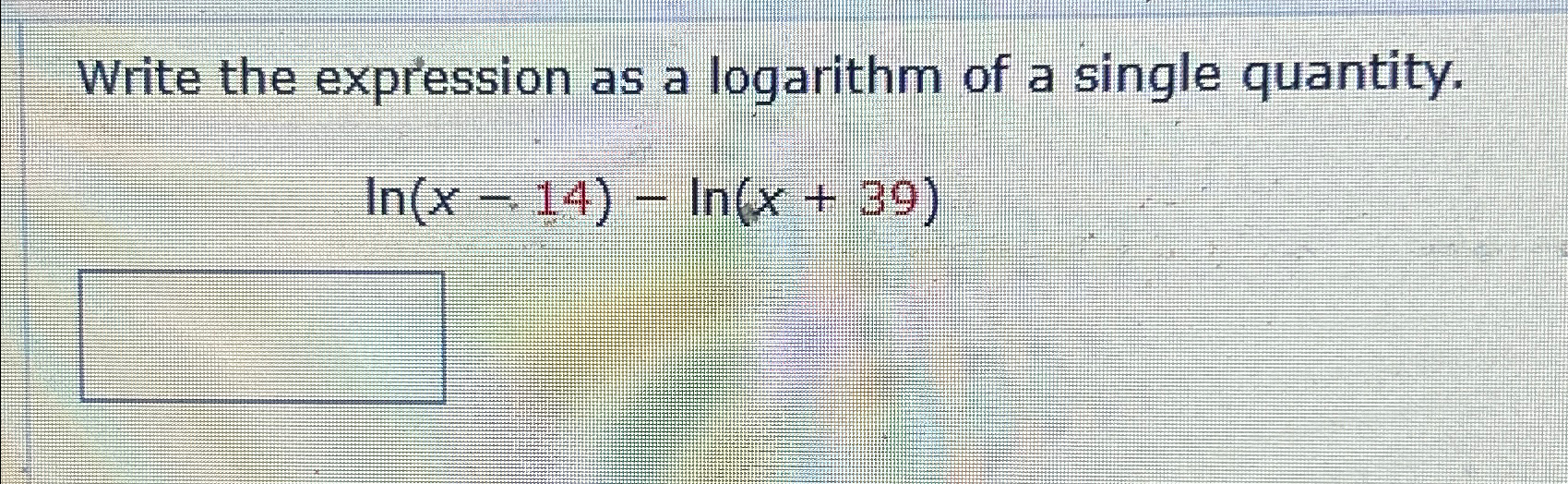Solved Write the expression as a logarithm of a single | Chegg.com