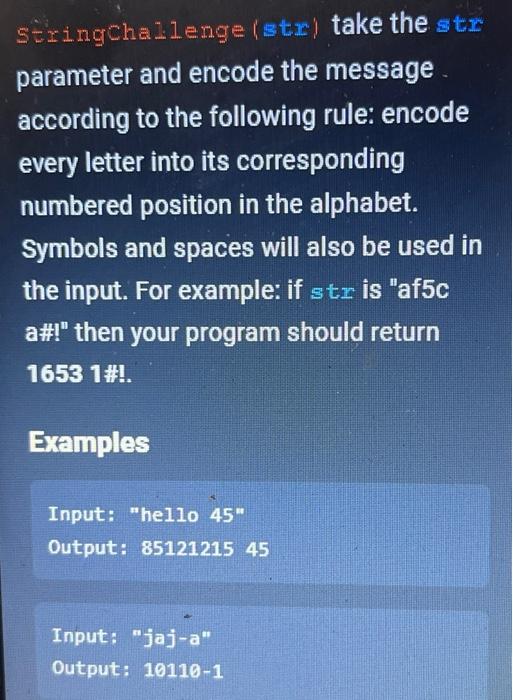 Solved stringchallenge (stx) take the str parameter and | Chegg.com