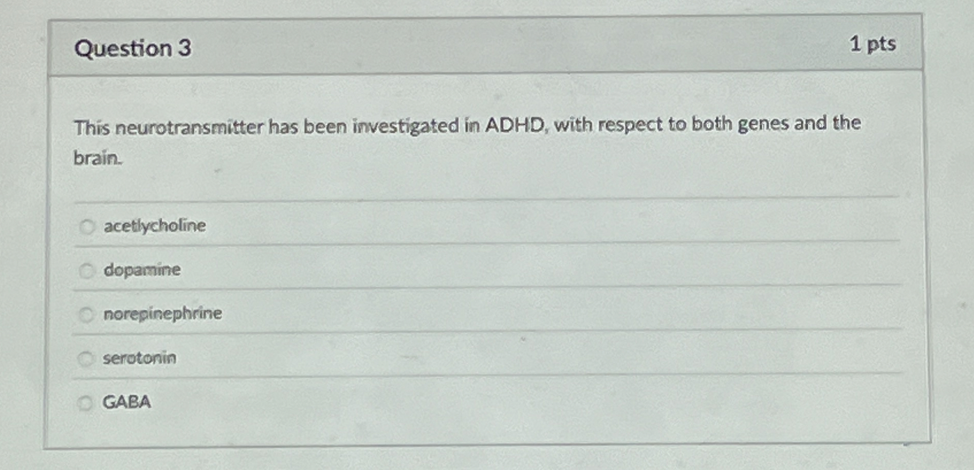 Solved Question 31 ﻿ptsThis neurotransmitter has been | Chegg.com