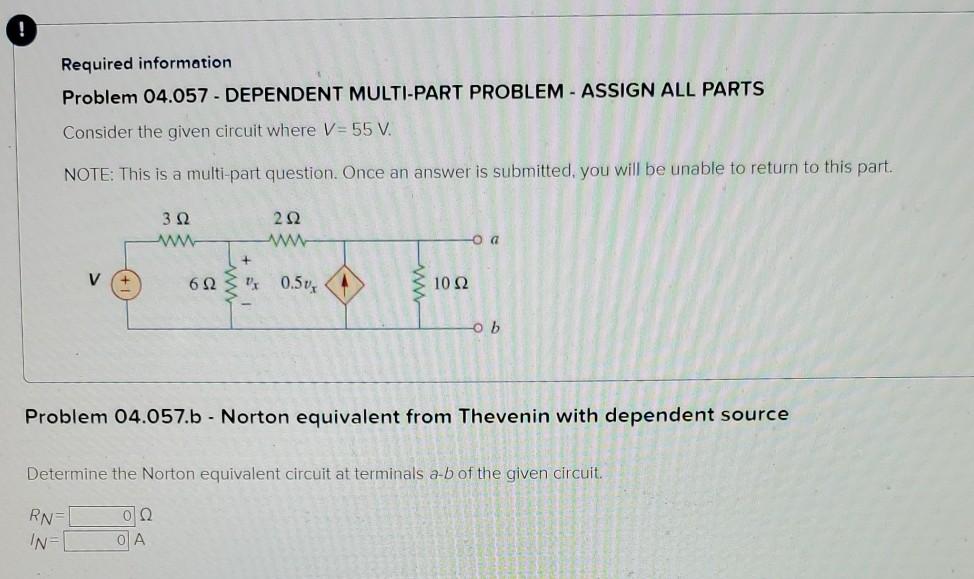 Solved Required information Problem 04.057 - DEPENDENT | Chegg.com