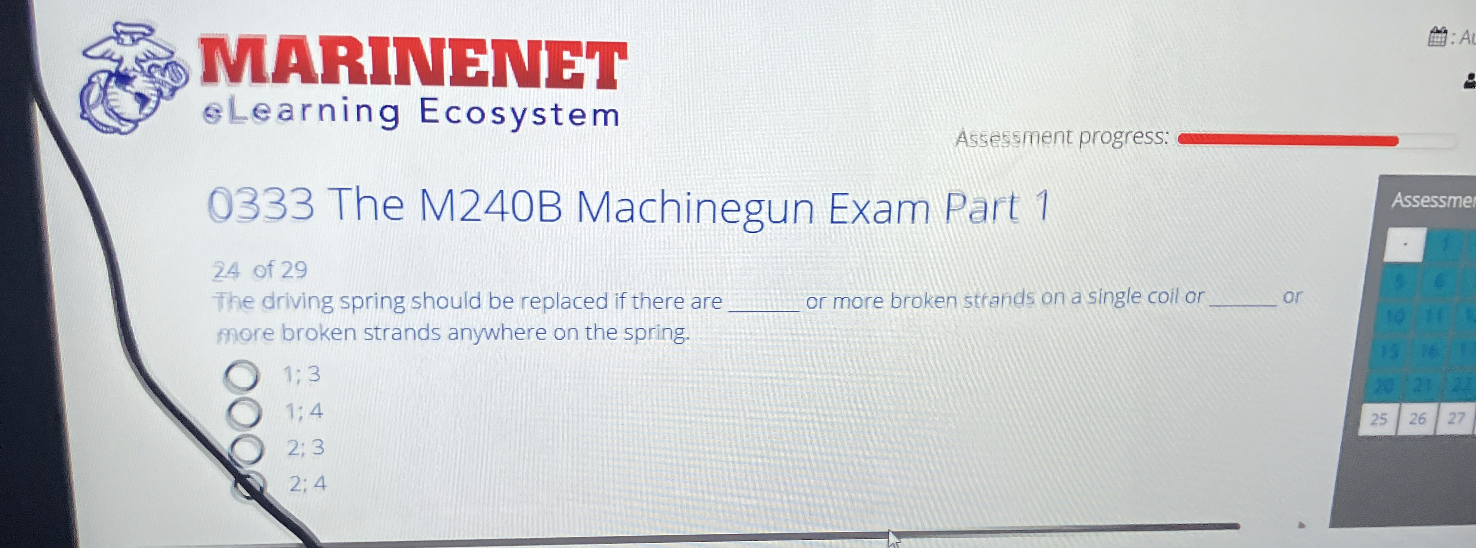 Solved MARINENET&Learning Ecosystem0333 ﻿The M240B | Chegg.com