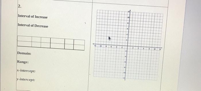 Solved 2. Interval of Increase Interval of Decrease | Chegg.com