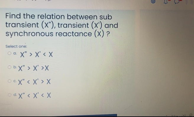 Solved TIT 3 Find the relation between sub transient (x"), | Chegg.com
