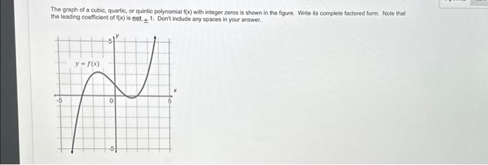 Solved The graph of a cubic, quartic, or quintic polynomial | Chegg.com