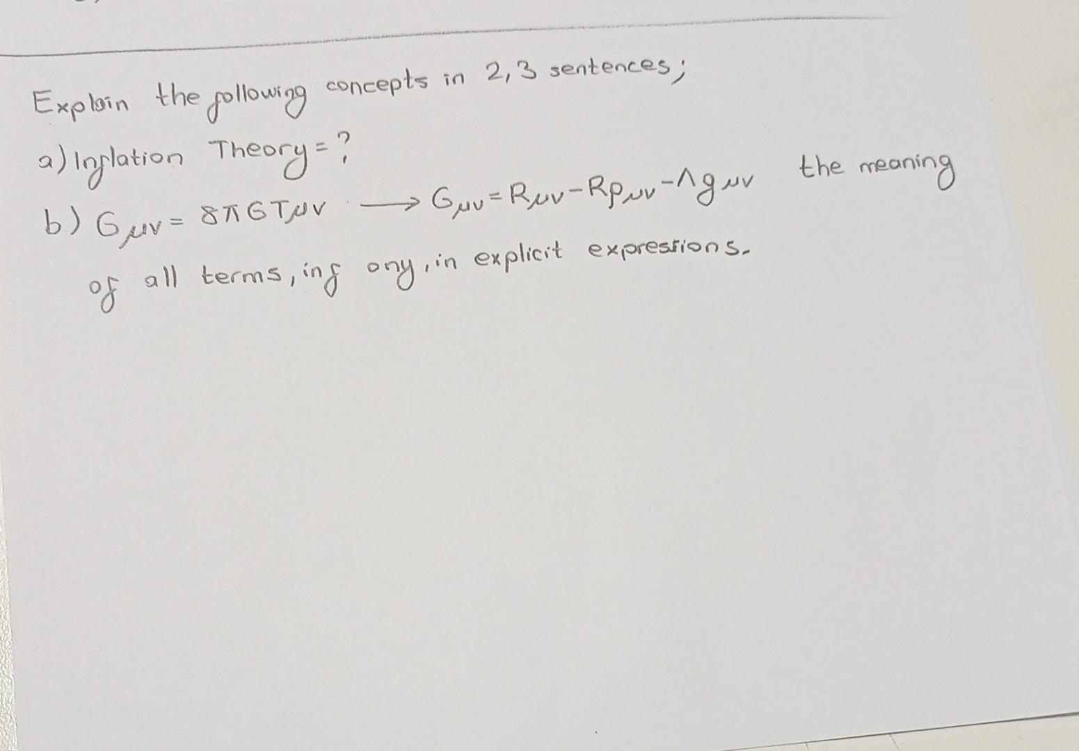 Solved Explain the following concepts in 2,3 sentences; a) | Chegg.com