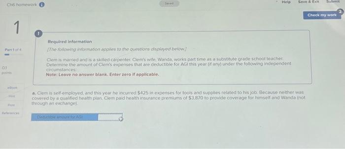 Solved Ch6 homework 1 Part 1 of 4 0.1 points eBook Hint | Chegg.com