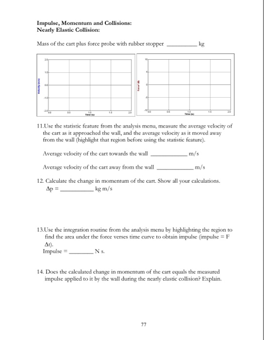 Solved Impulse, Momentum and Collisions: Nearly Elastic | Chegg.com