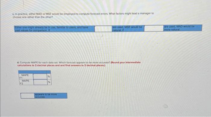 Solved Two different forecasting techniques (F-1 and F2) | Chegg.com