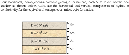 Solved Four horizontal, homogeneous-isotropic geologic | Chegg.com