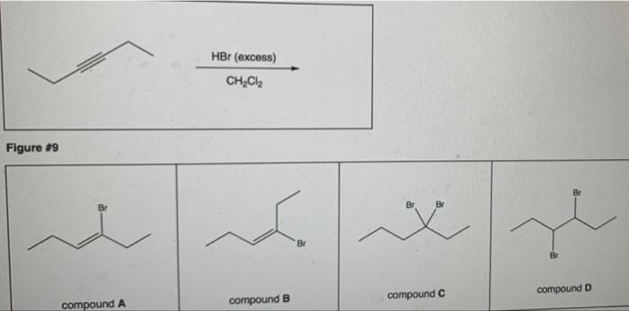 HBr (excess) CH2Cl2 Figure #9 Br Br compound C | Chegg.com