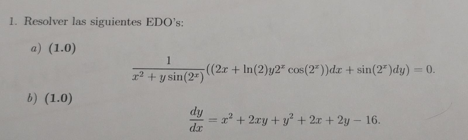Solve the following ordinary differential equations | Chegg.com