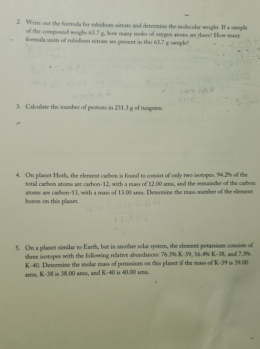 Solved 2. Write out the formula for rubidium nitrate and | Chegg.com