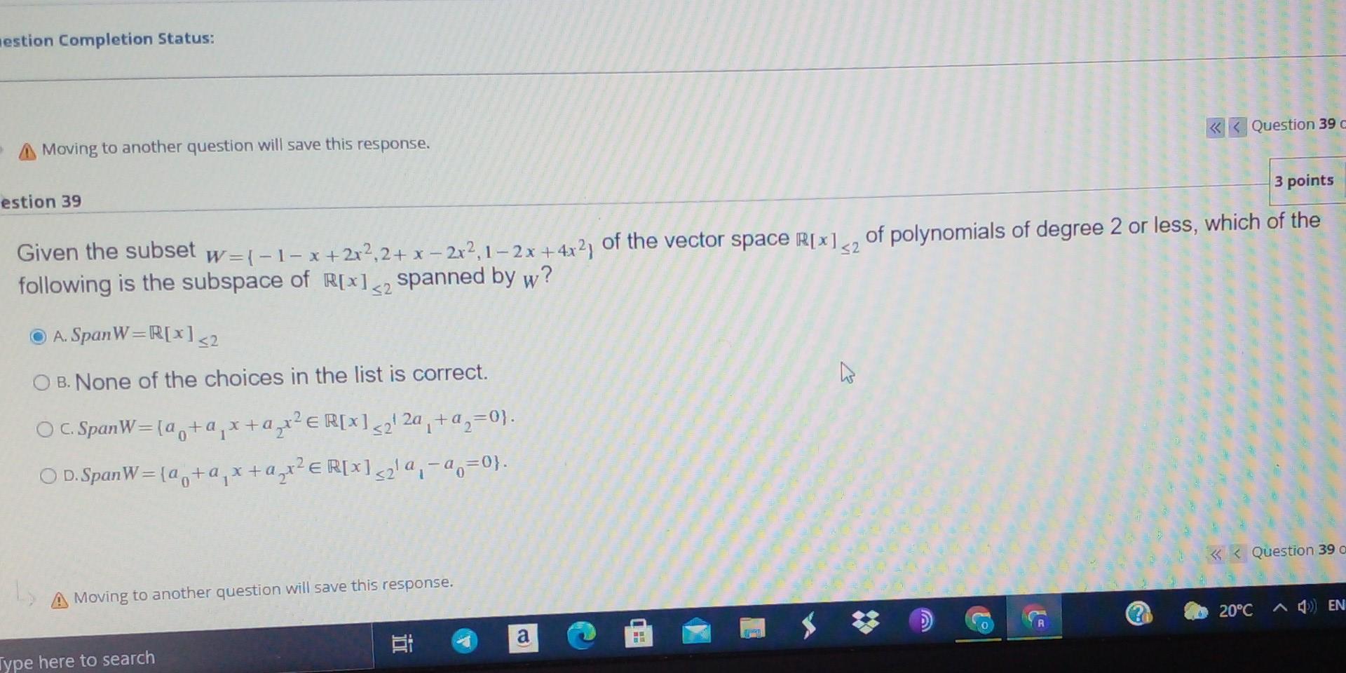 Solved estion Completion Status: Solved estion Completion Status: