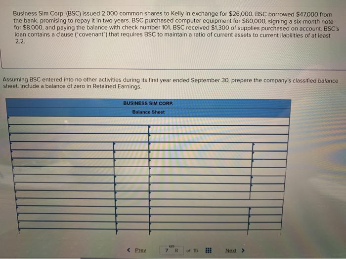 Solved Business Sim Corp. (BSC) issued 2,000 common shares | Chegg.com
