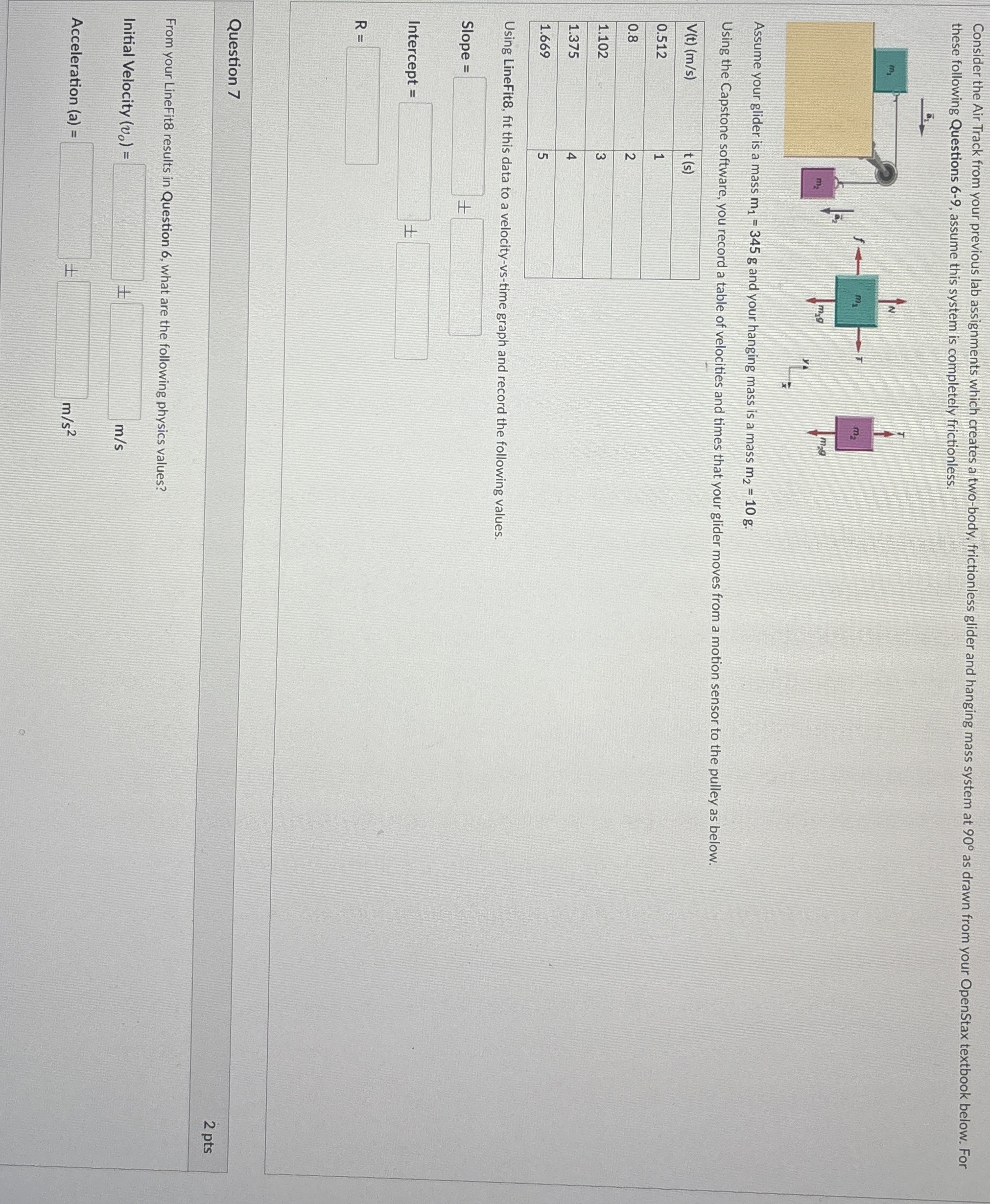 Solved Consider the Air Track from your previous lab | Chegg.com
