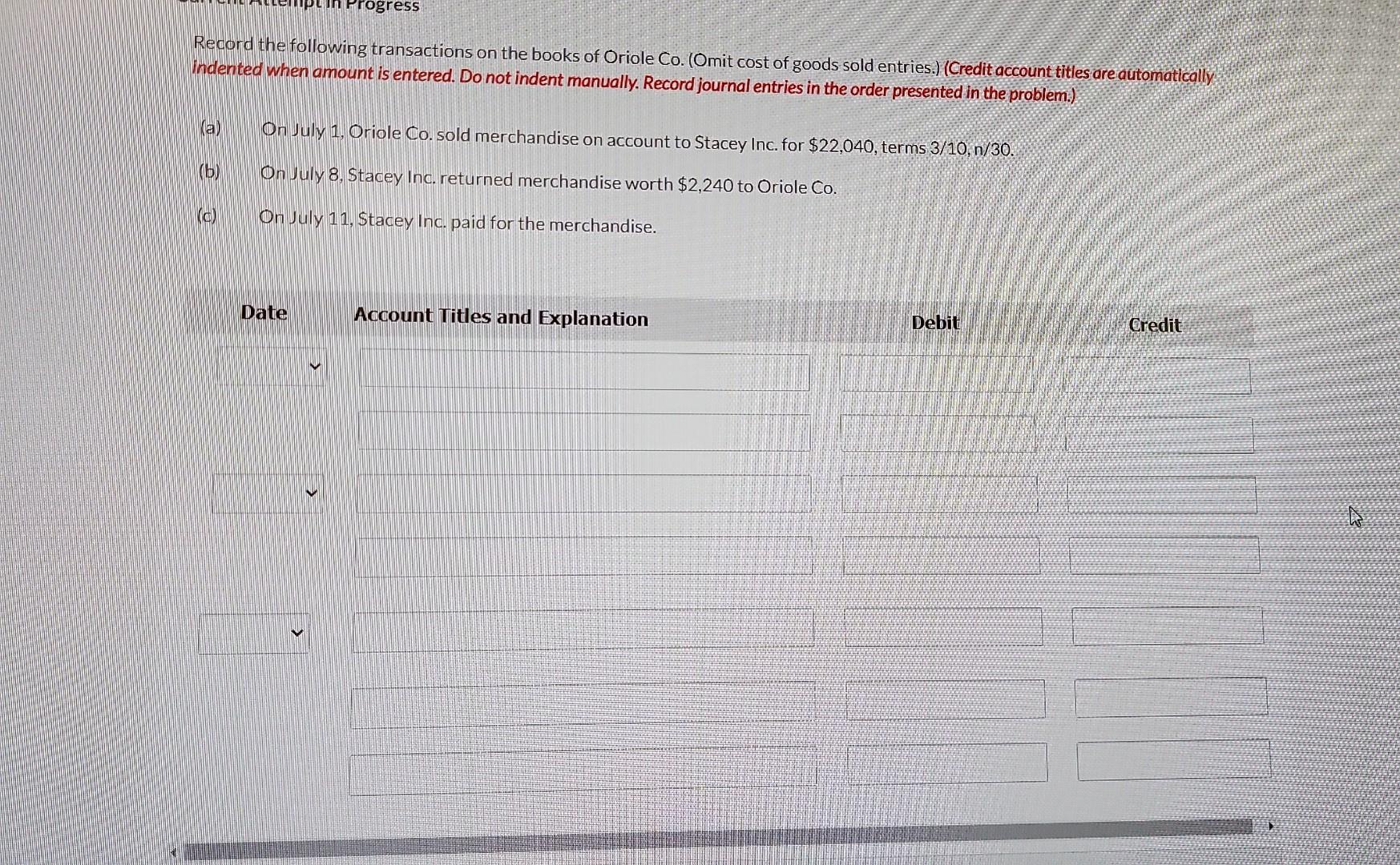 Solved Record the following transactions on the books of | Chegg.com