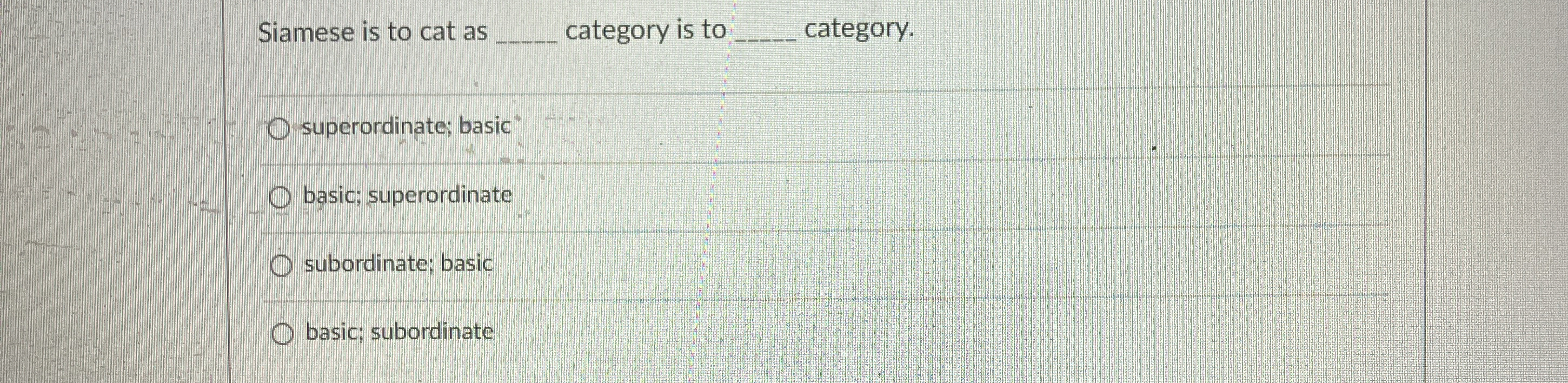Solved Siamese is to cat as ﻿category is to q, ﻿category. | Chegg.com