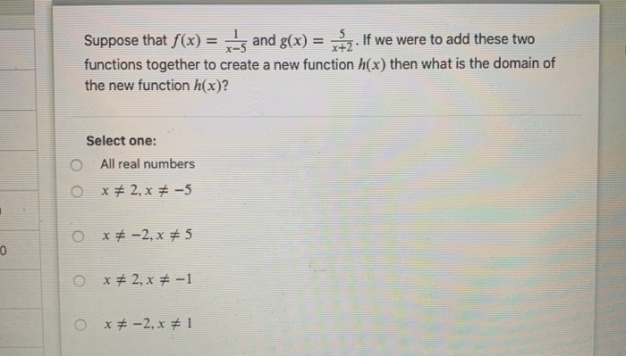 Solved Suppose that f(x) = -5 and g(x) = xf2. If we were to | Chegg.com Solved Suppose that f(x) = -5 and g(x) = xf2. If we were to | Chegg.com