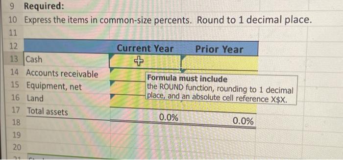 Solved Required: Express the items in common-size percents. | Chegg.com