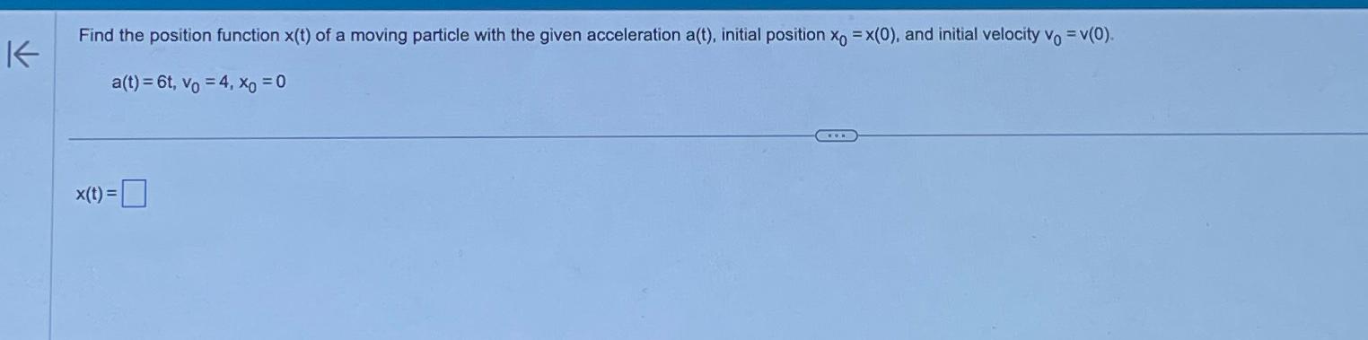 Solved Find the position function x(t) ﻿of a moving particle | Chegg.com