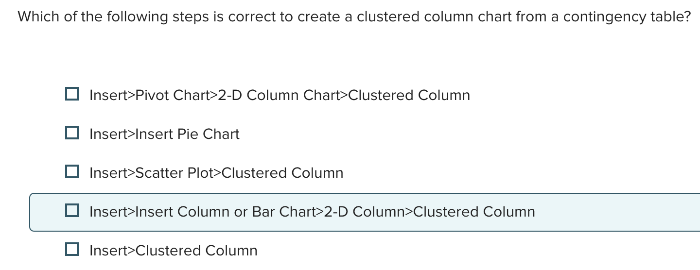 Solved Which of the following steps is correct to create a | Chegg.com