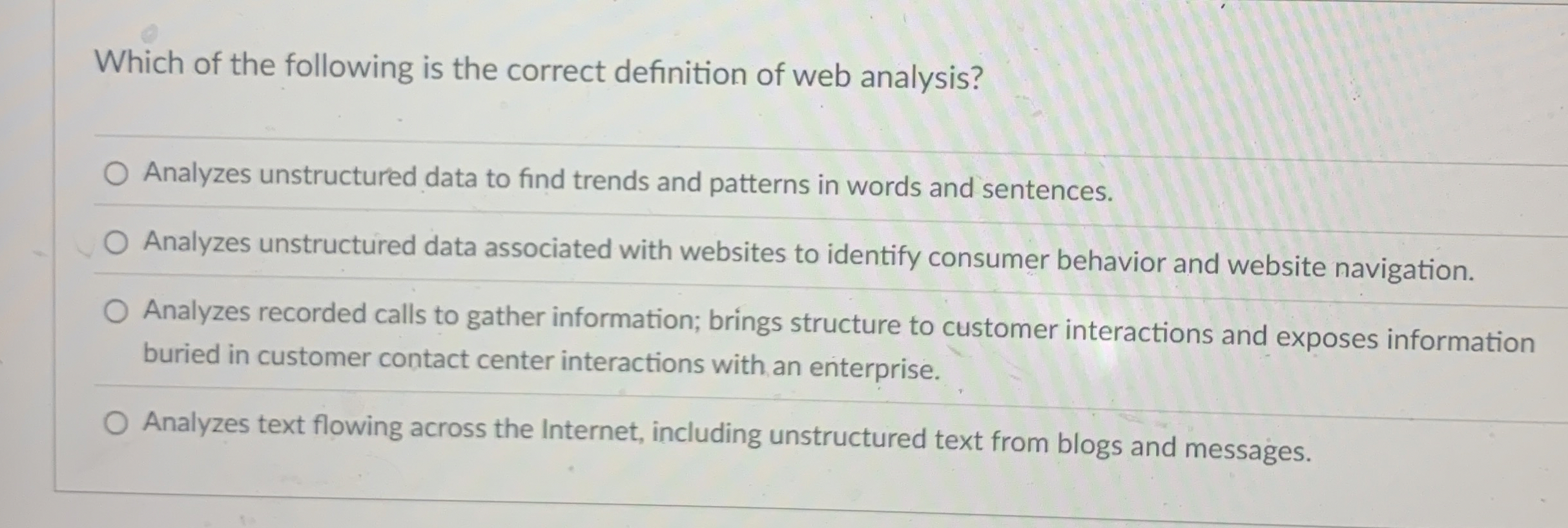 Solved Which of the following is the correct definition of | Chegg.com